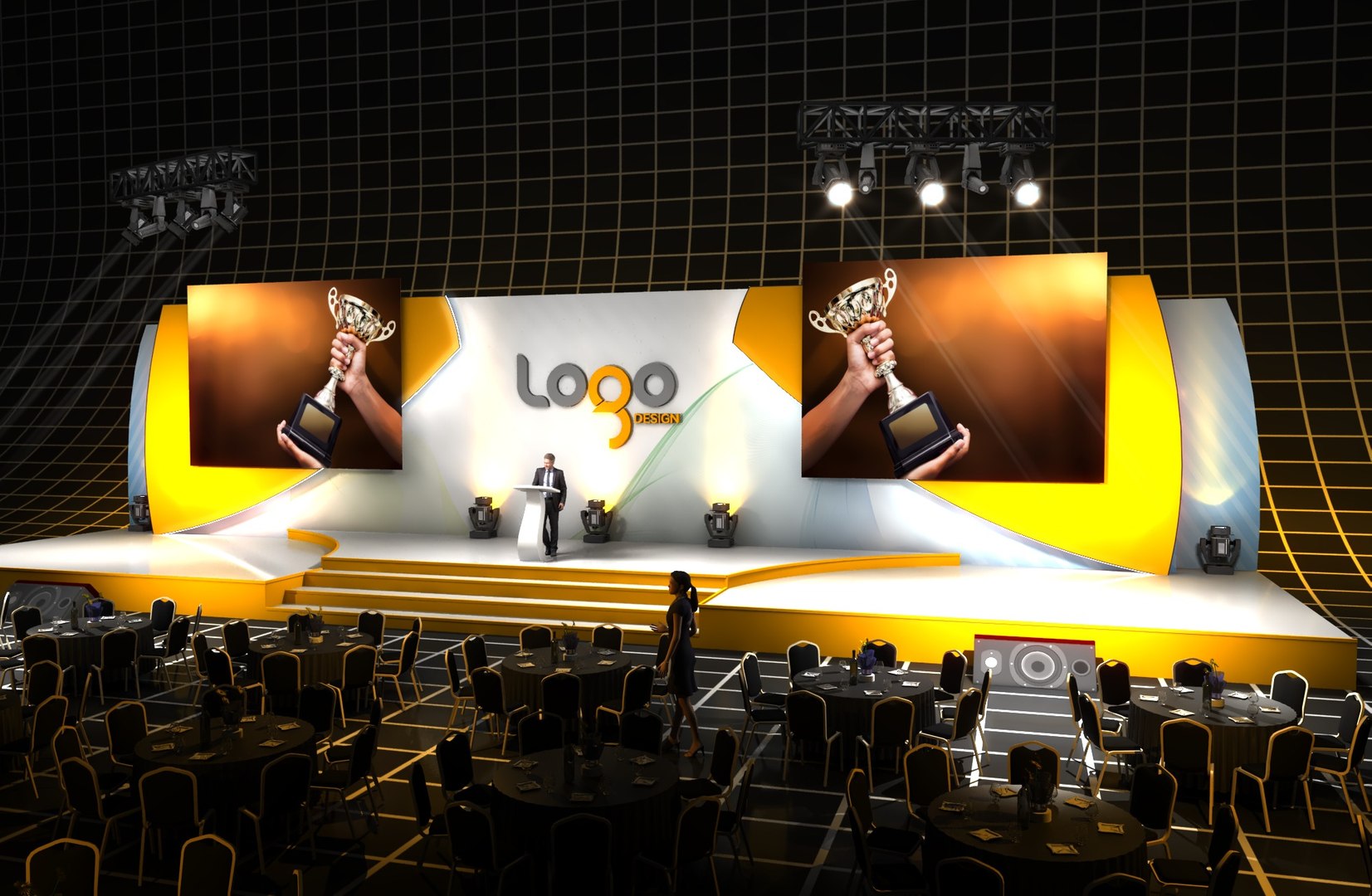 Stage Idea - Dual Screen -1 3D - TurboSquid 1977464