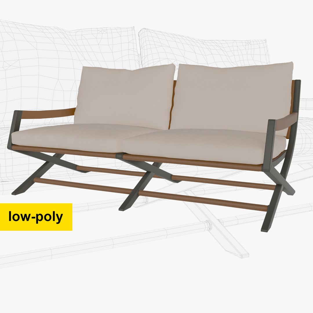3D Flexform Emily Wood Bench Low-poly - TurboSquid 2193928