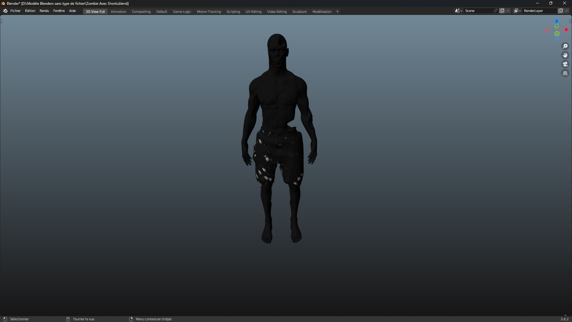 3D Zombie full body without color - TurboSquid 2137759