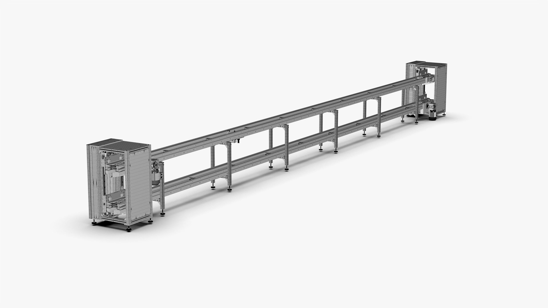 3D Double Speed Chain Line With Elevator - TurboSquid 2035263