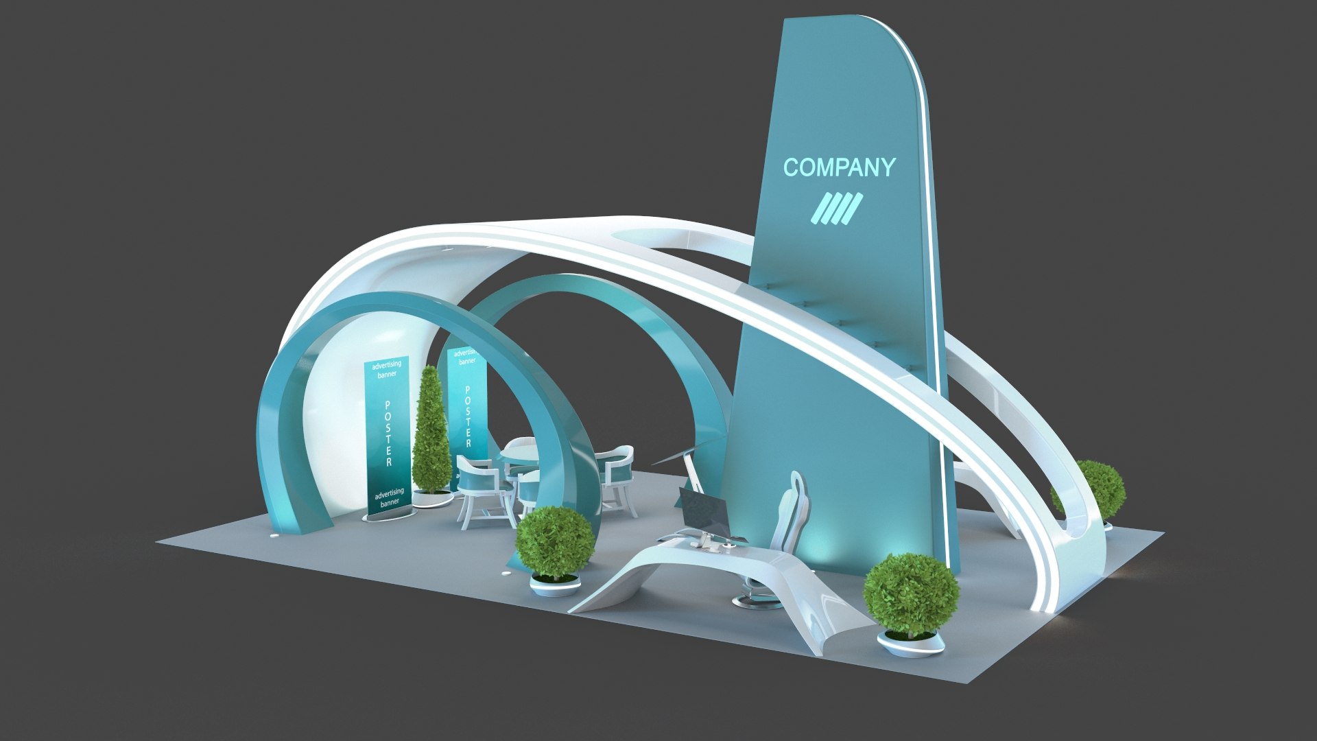 3D Exhibition Stand Model - TurboSquid 2047840