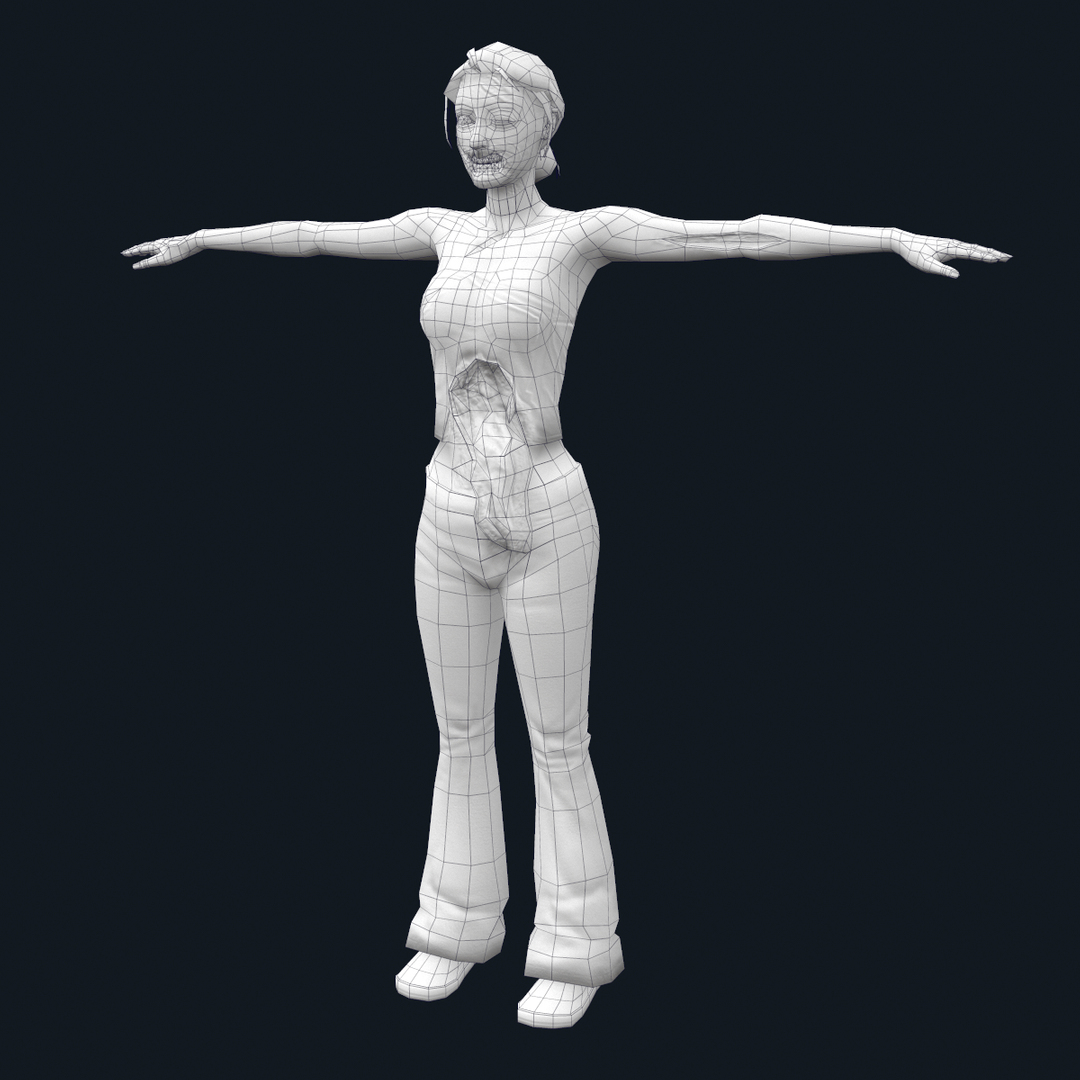 Zombie girl rig 3D - TurboSquid 1364065