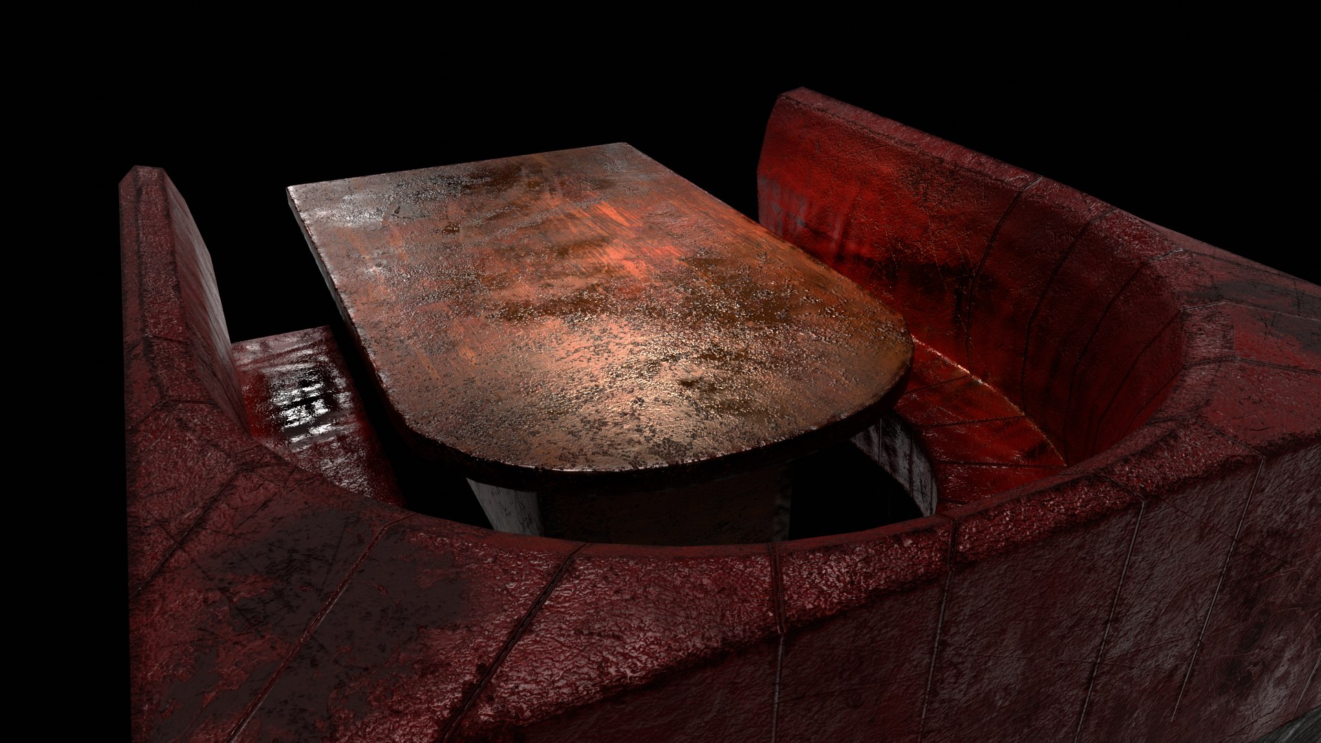 Bar Booth With Texture Variations Model - TurboSquid 2269614