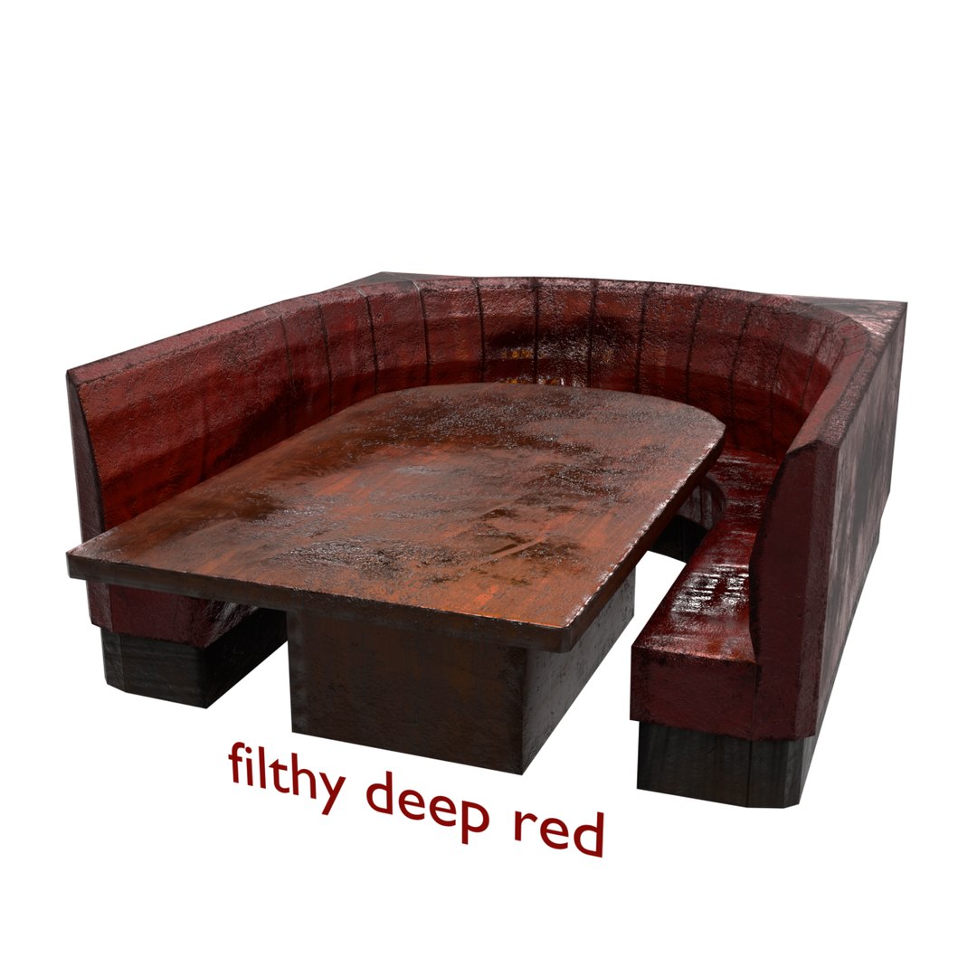 Bar Booth With Texture Variations Model - TurboSquid 2269614