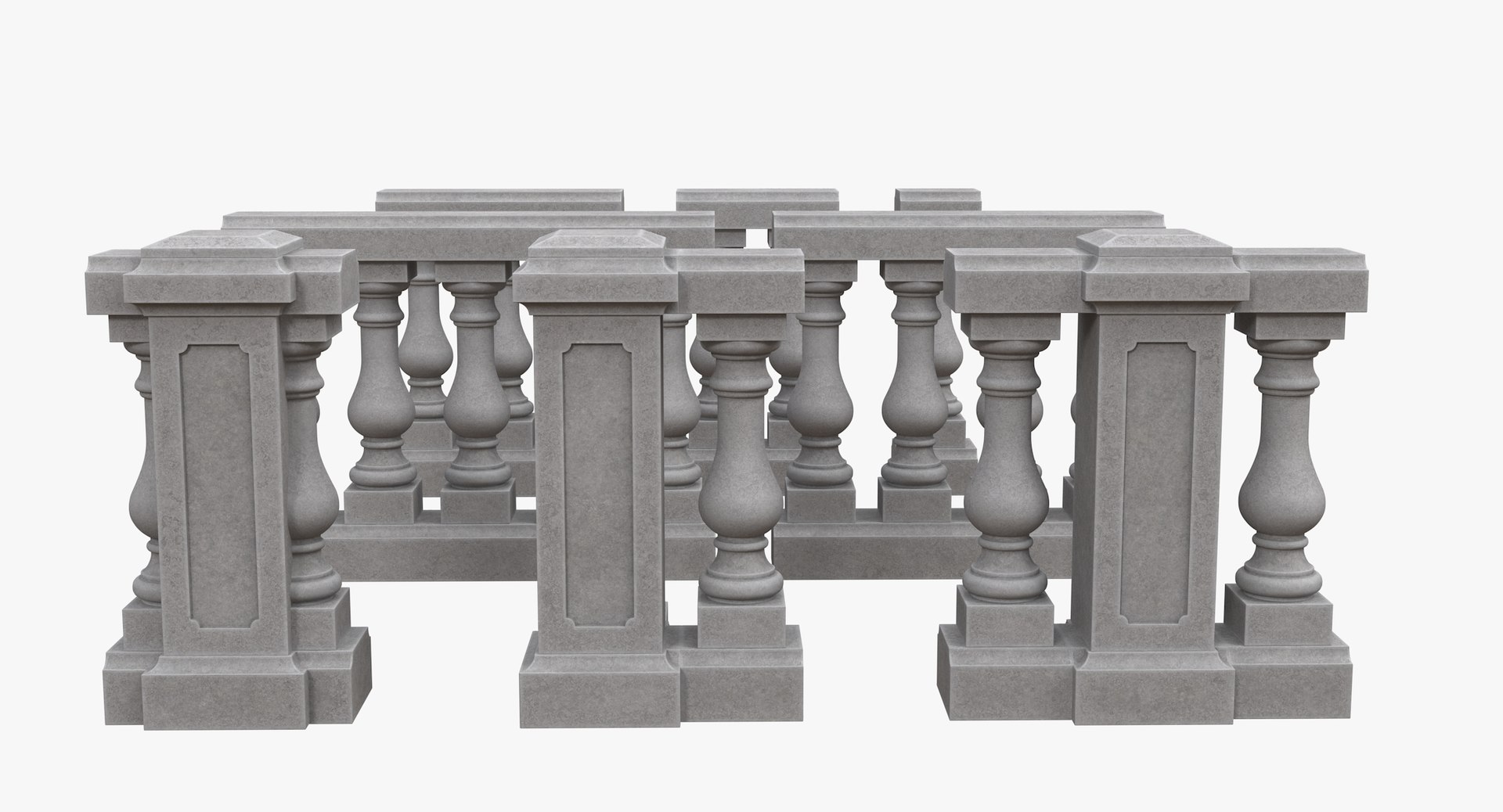 3D Stone Balustrade Kit 2 - TurboSquid 2464032