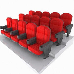 cartoon movie theatre 3d max
