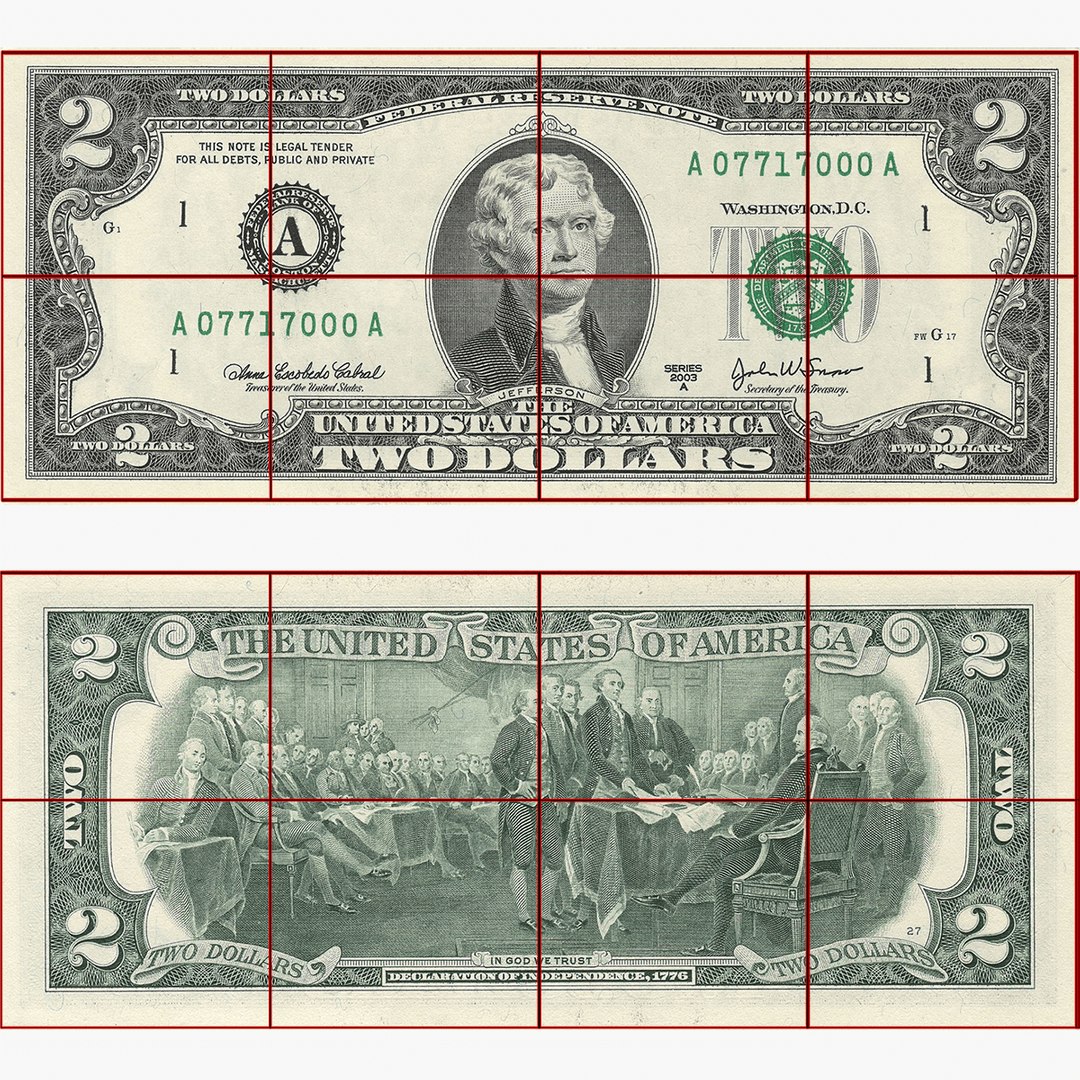 2 Dollar Bill Pile 3D Model - TurboSquid 1634661