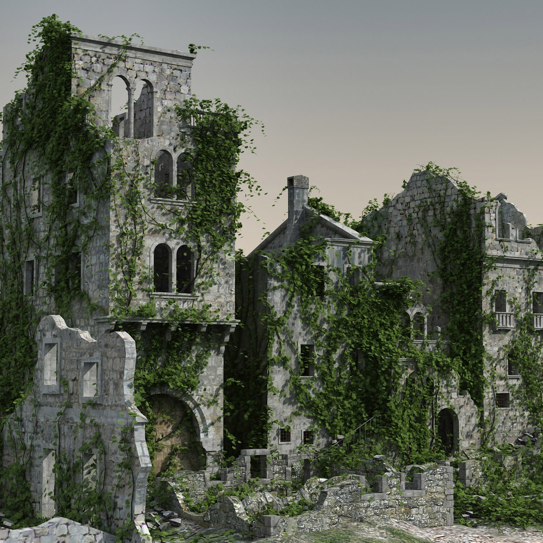 medieval ruined town 3d max