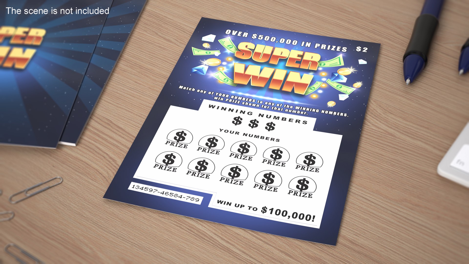 Super Win Scratch Lottery Ticket Model - TurboSquid 2115651