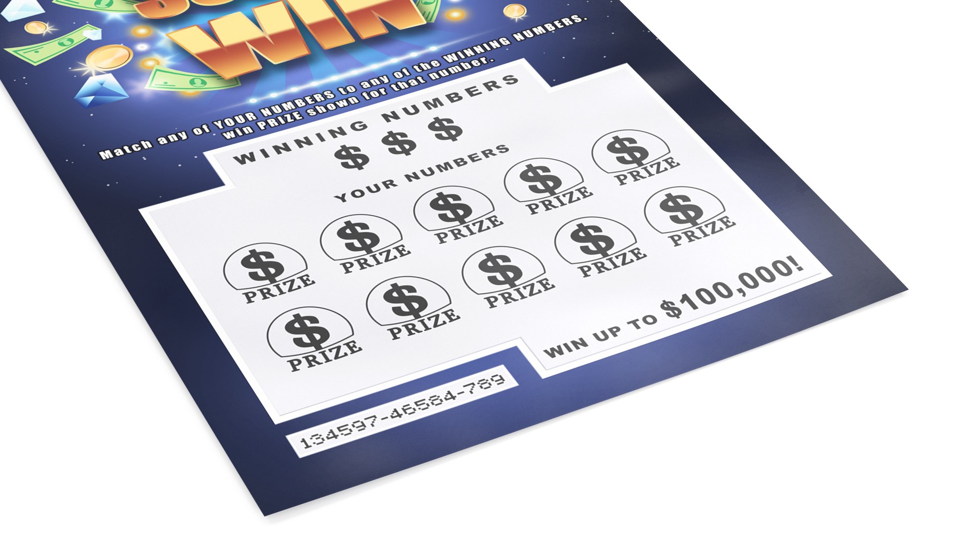 Super Win Scratch Lottery Ticket Model - TurboSquid 2115651