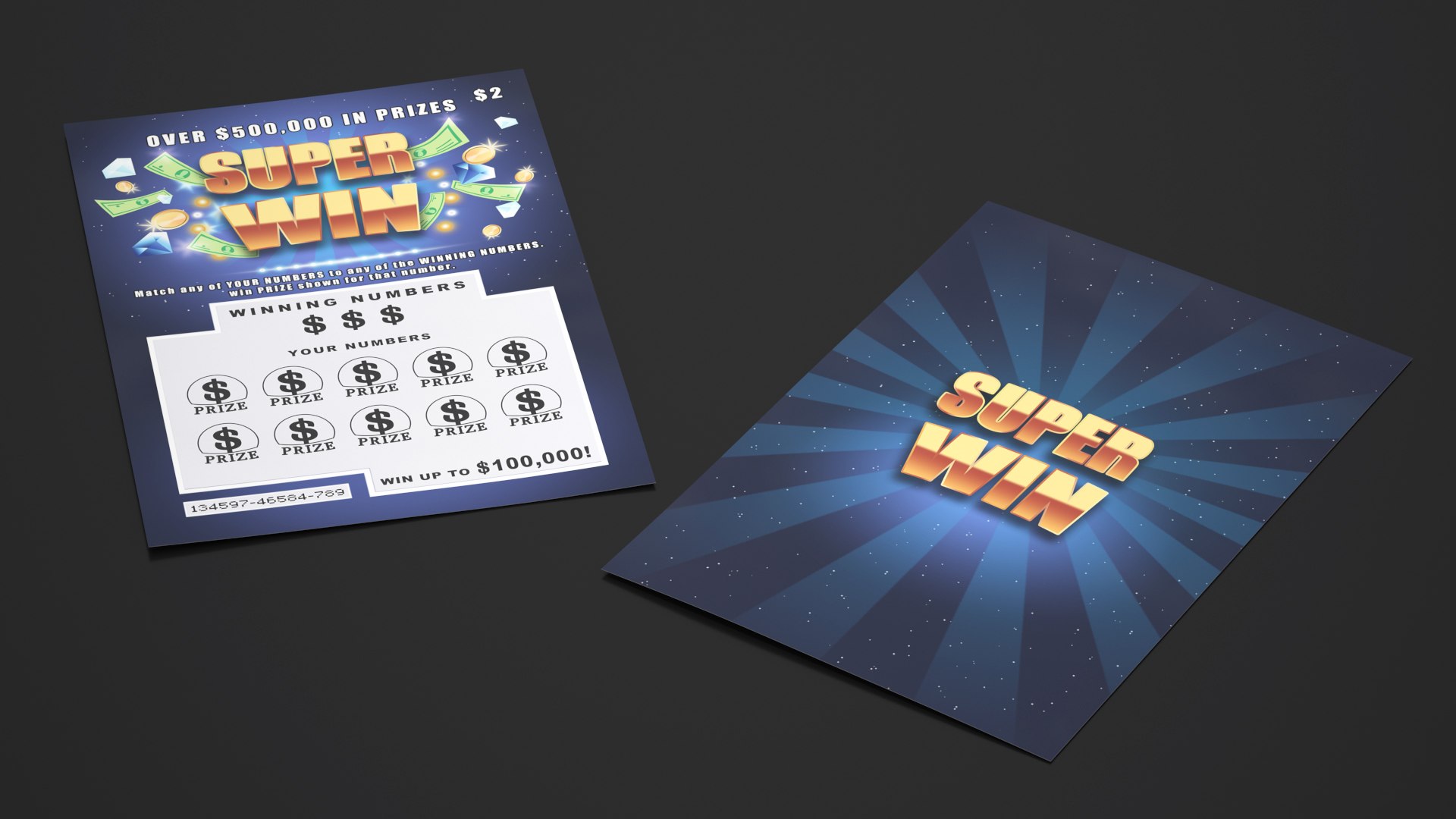Super Win Scratch Lottery Ticket model - TurboSquid 2115651