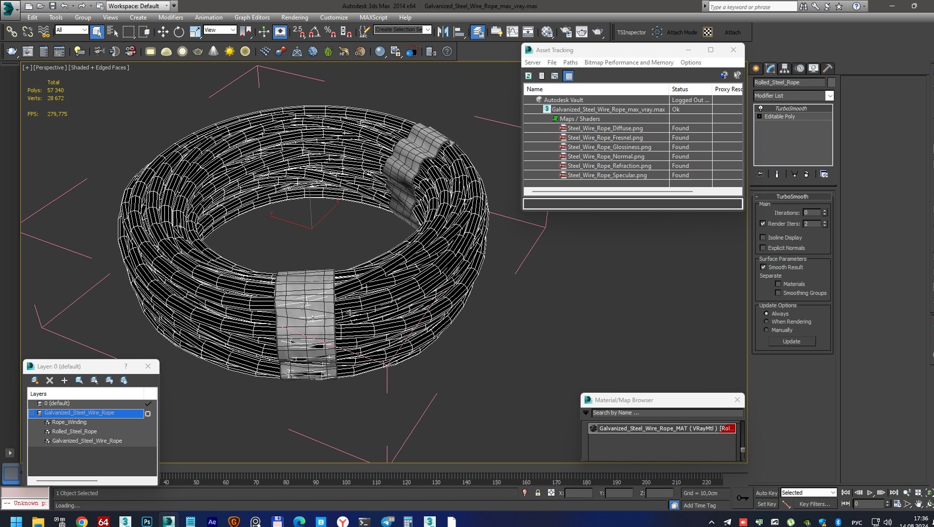 Galvanized Steel Wire Rope 3D - TurboSquid 2271683