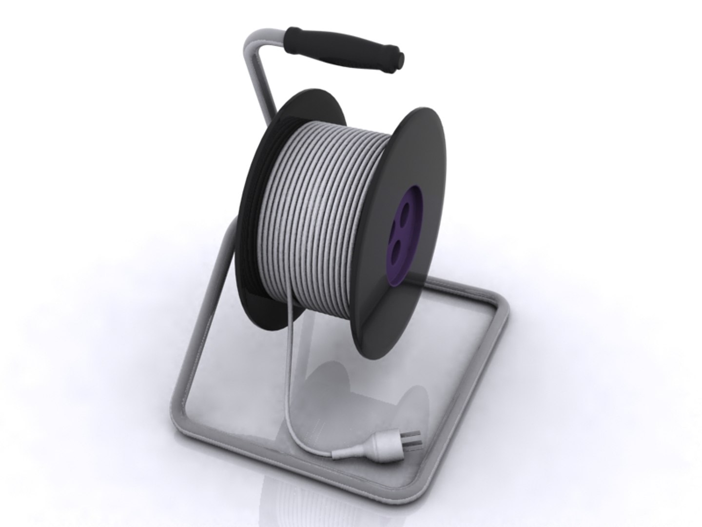 3d Extension Reel Cable Model