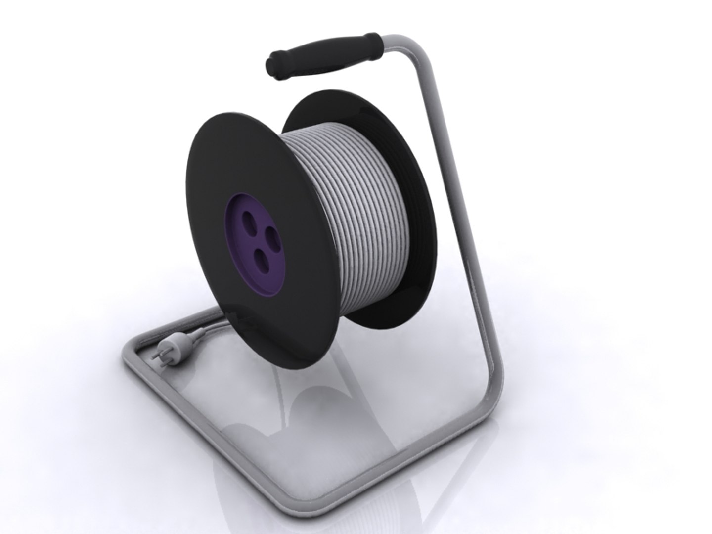 3d Extension Reel Cable Model