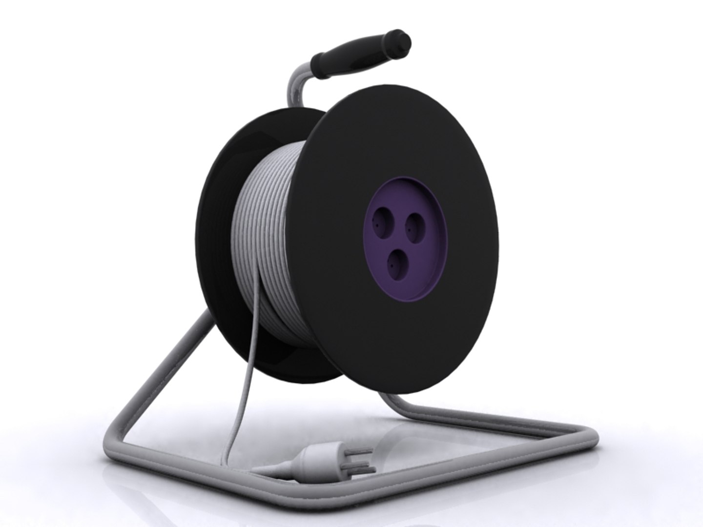 3d Extension Reel Cable Model