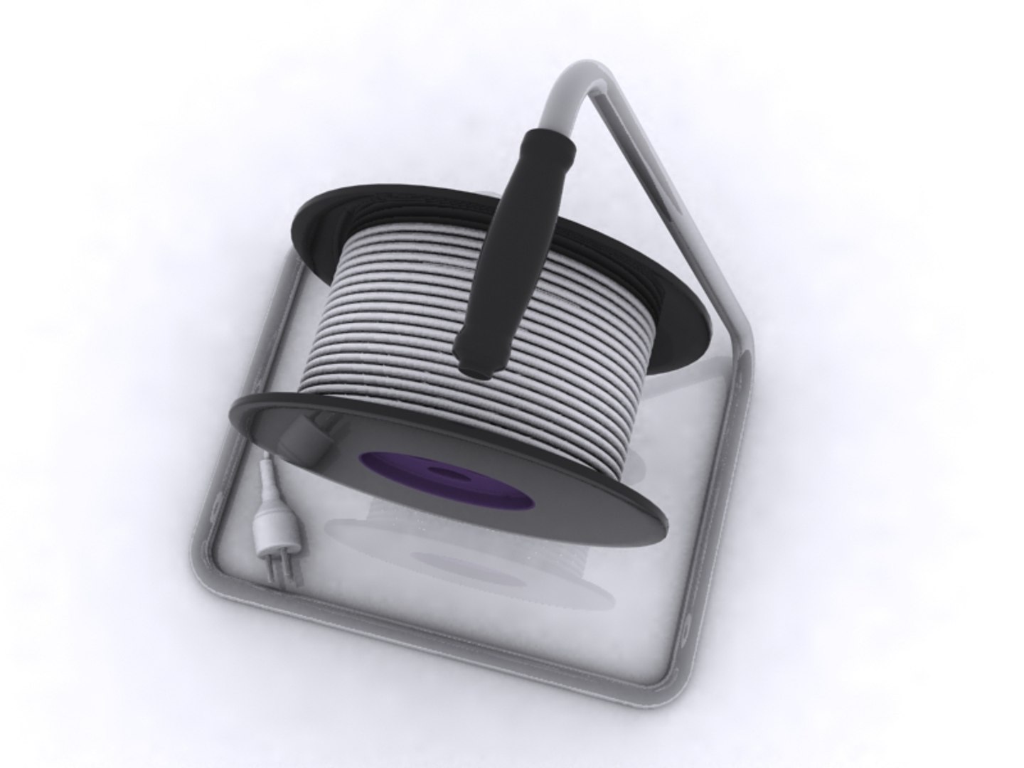 3d Extension Reel Cable Model