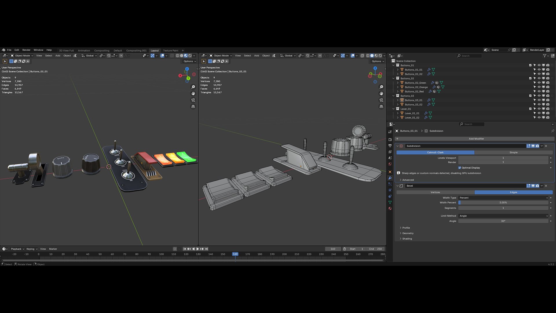 3D Control Panel Set OnOff Switch Button Rotary Knob - TurboSquid 2383918