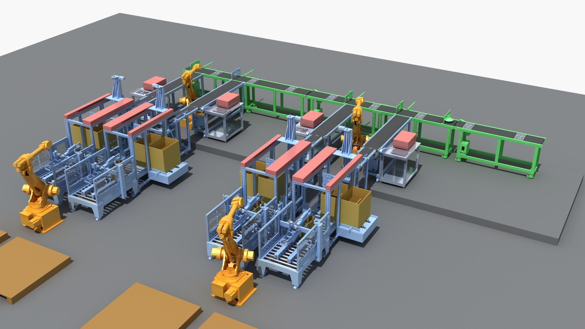 3D Industrial Equipment 25 - Automatic Packaging Line - TurboSquid 2163341