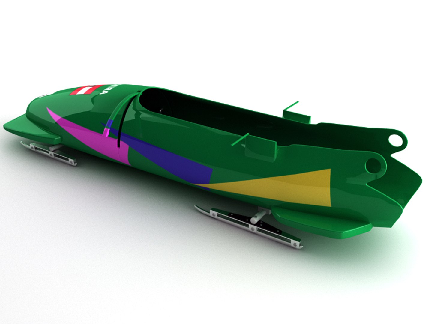 3d Model Bobsleigh Sled 4 Places