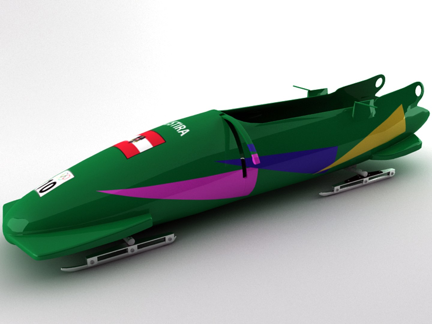 3d Model Bobsleigh Sled 4 Places