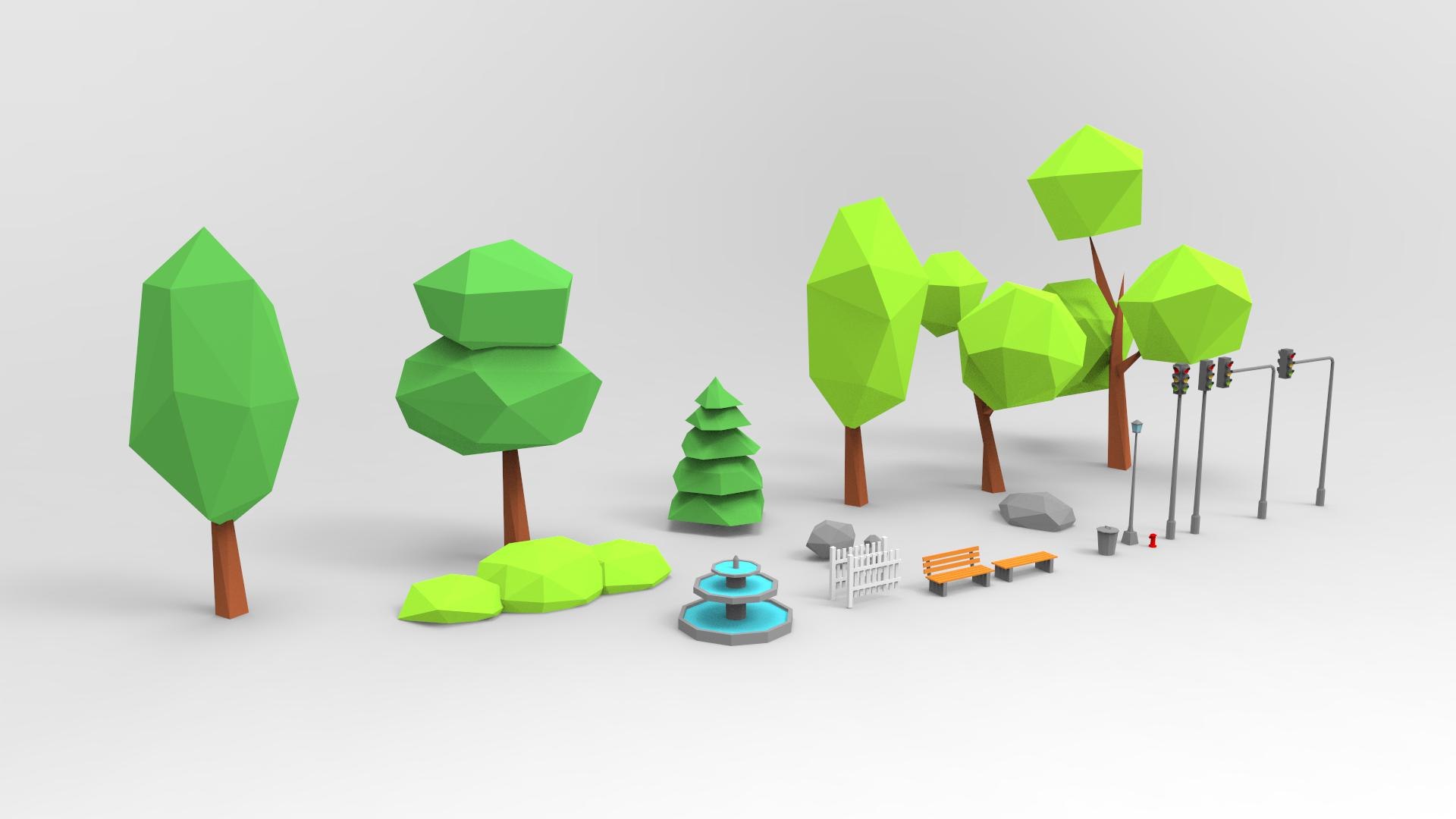 details objects park 3d 3ds