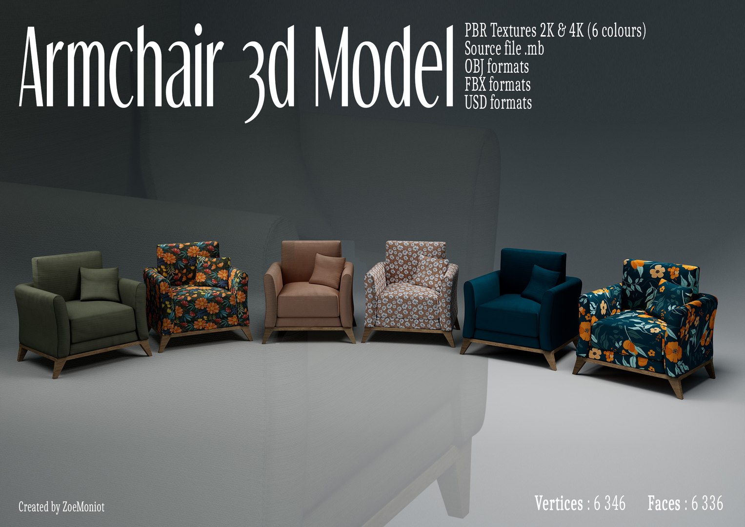 Armchair 04 Model - TurboSquid 2191511