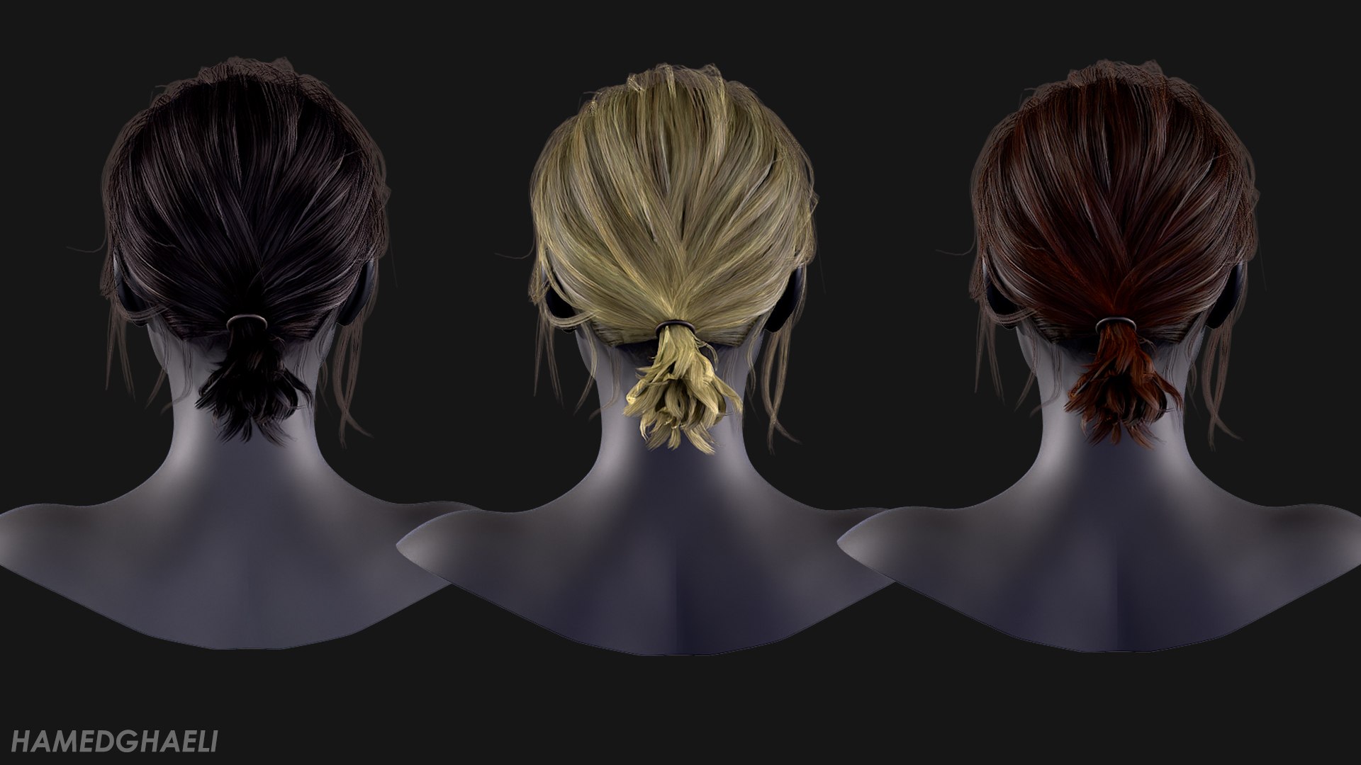Real Time Hair Card Female Hairstyle 3D Model - TurboSquid 2065155