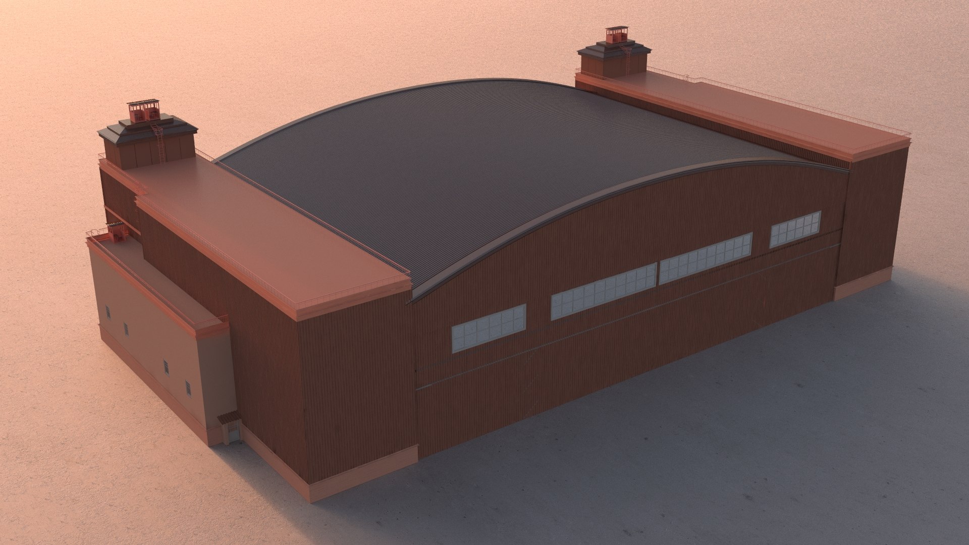3d Airplane Hangar Model