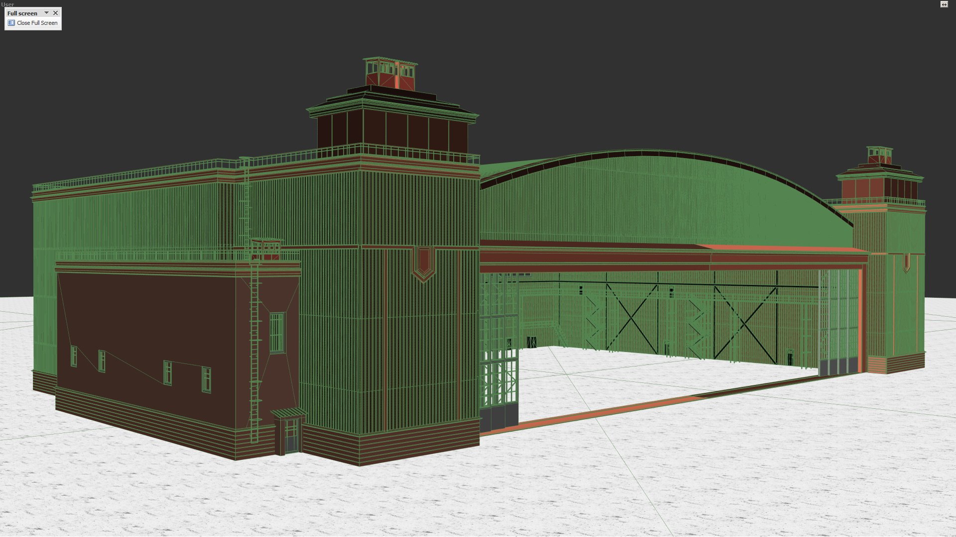 3d Airplane Hangar Model