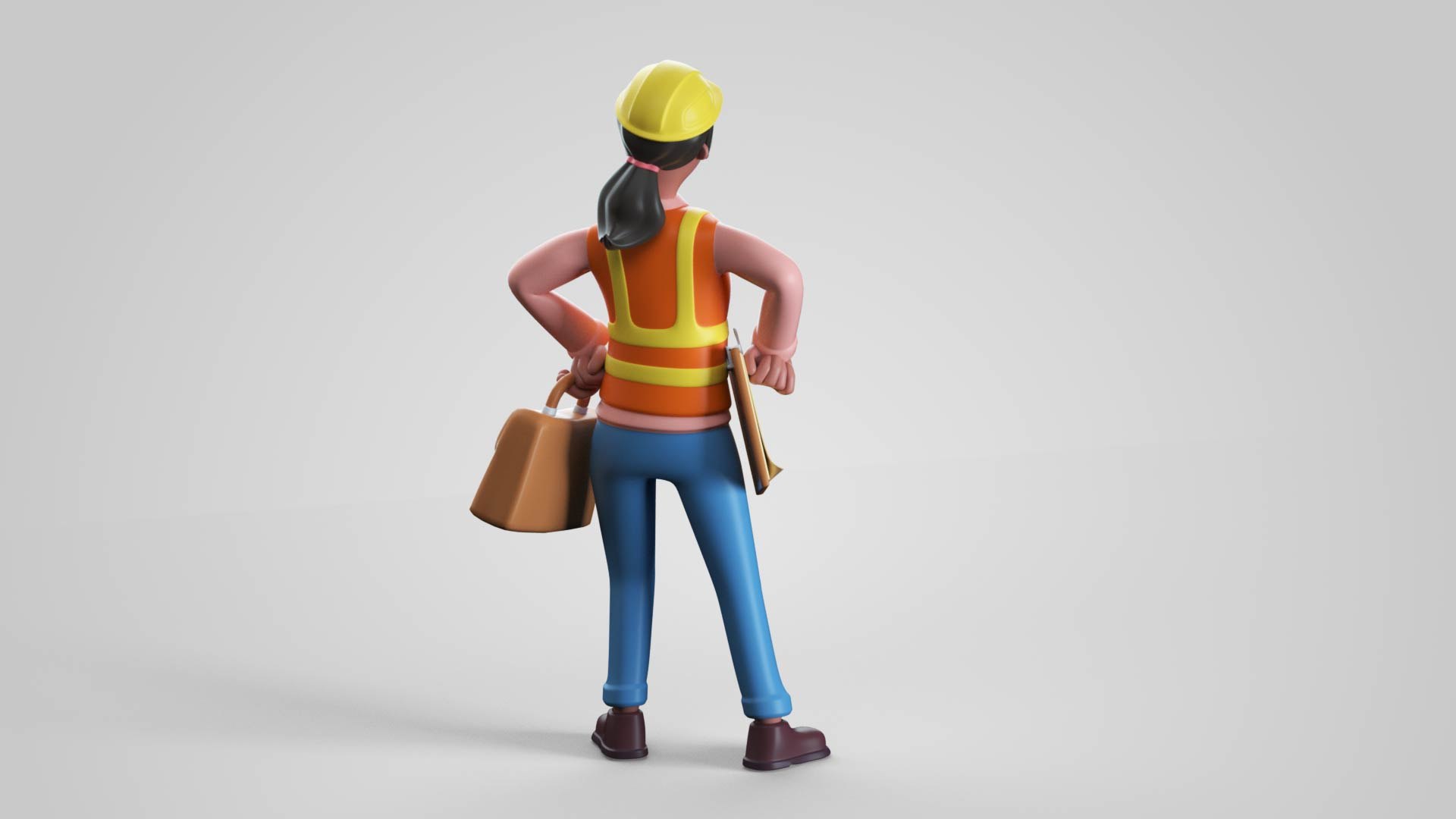 Cartoon Woman Engineer - Rigged 3D model - TurboSquid 1998567