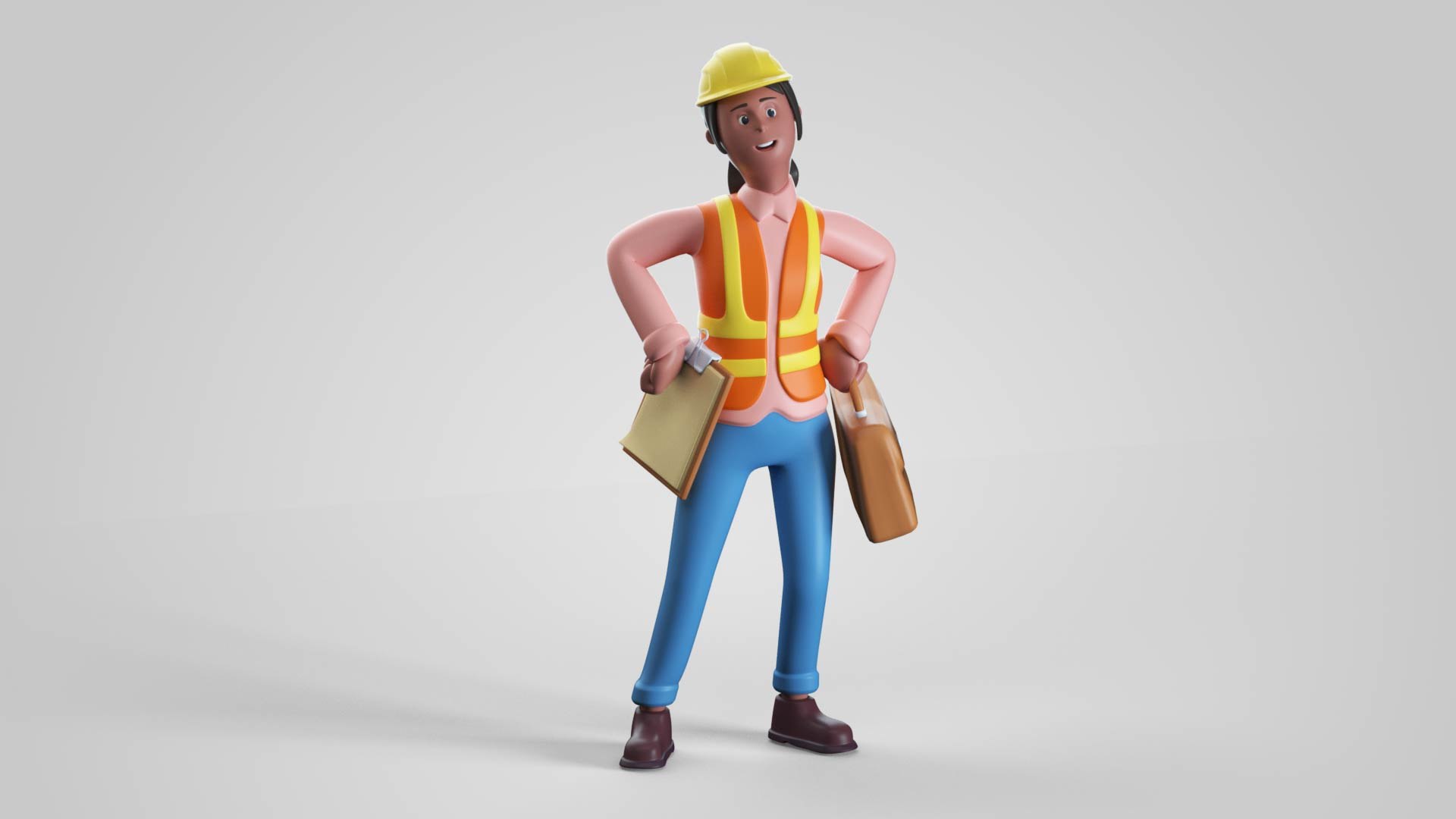 Cartoon Woman Engineer - Rigged 3D model - TurboSquid 1998567