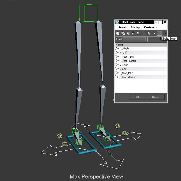3d human leg rigged model