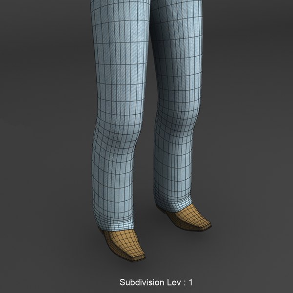 3d human leg rigged model