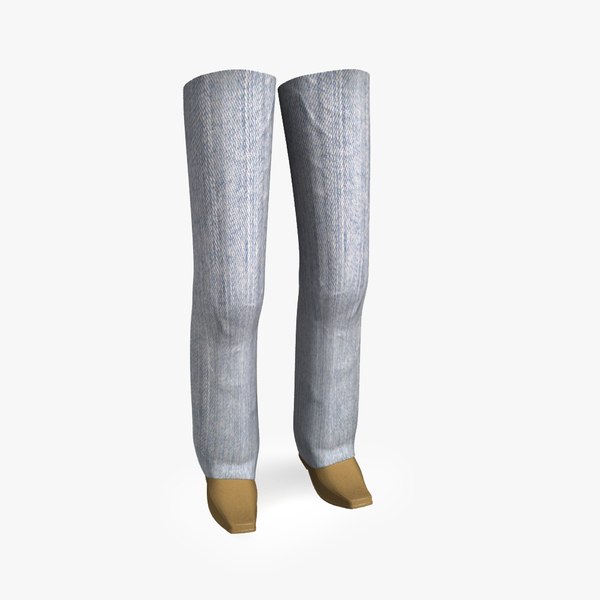 3d human leg rigged model