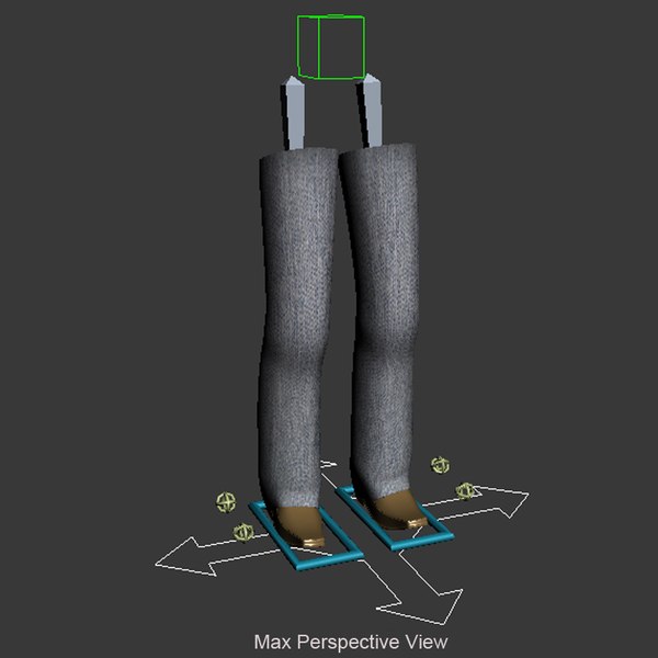 3d human leg rigged model