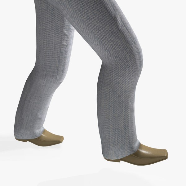 3d human leg rigged model