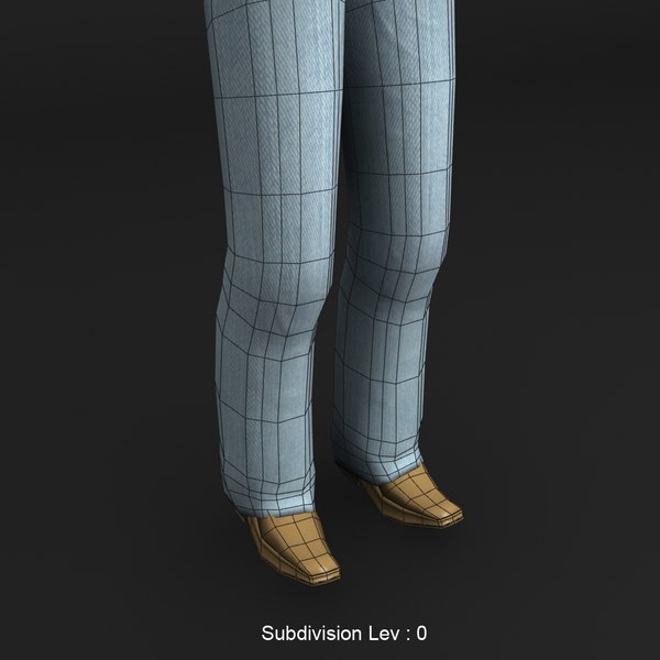 3d human leg rigged model