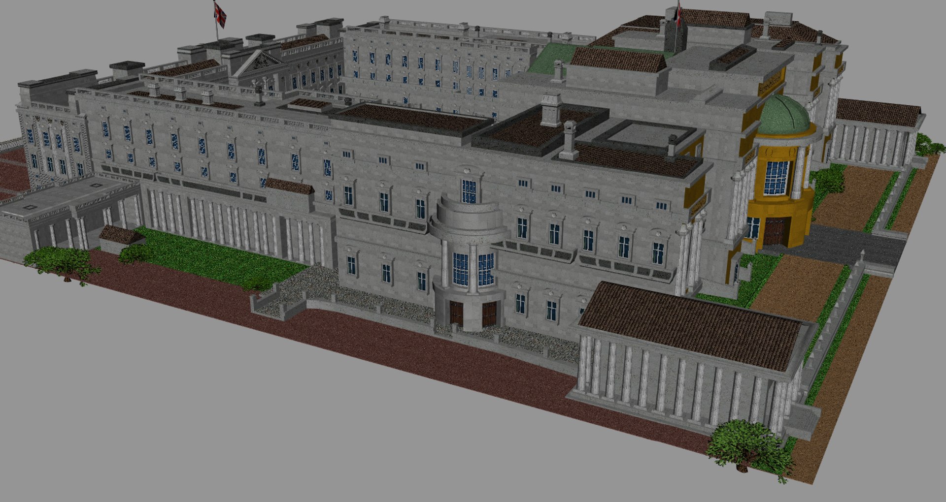 3D Buckingham London Palace Model - TurboSquid 1169901
