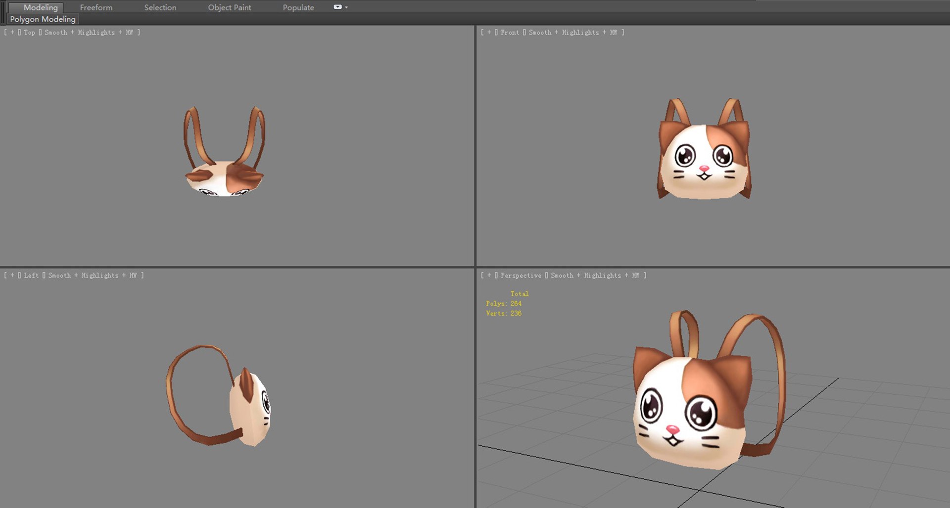 3D Cartoon Children School Bag - Cat Backpack - TurboSquid 1950745