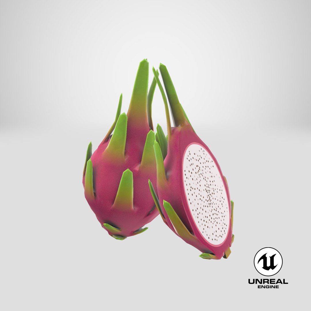 Cartoon Dragon Fruit Set Model - TurboSquid 2100707