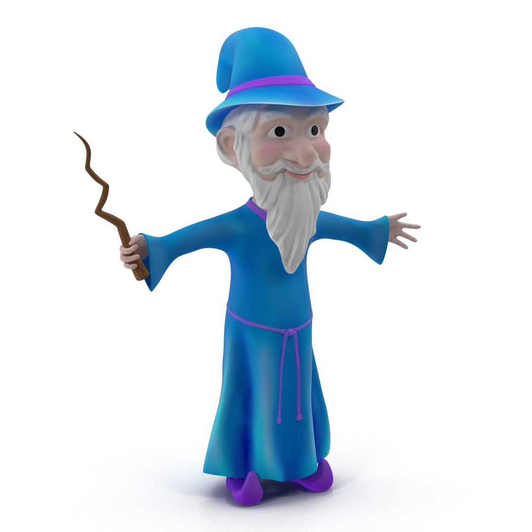 3d Model Of Cartoon Wizard Rigged