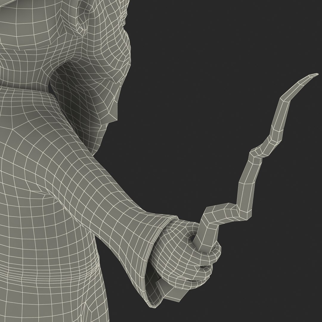 3d model of cartoon wizard rigged