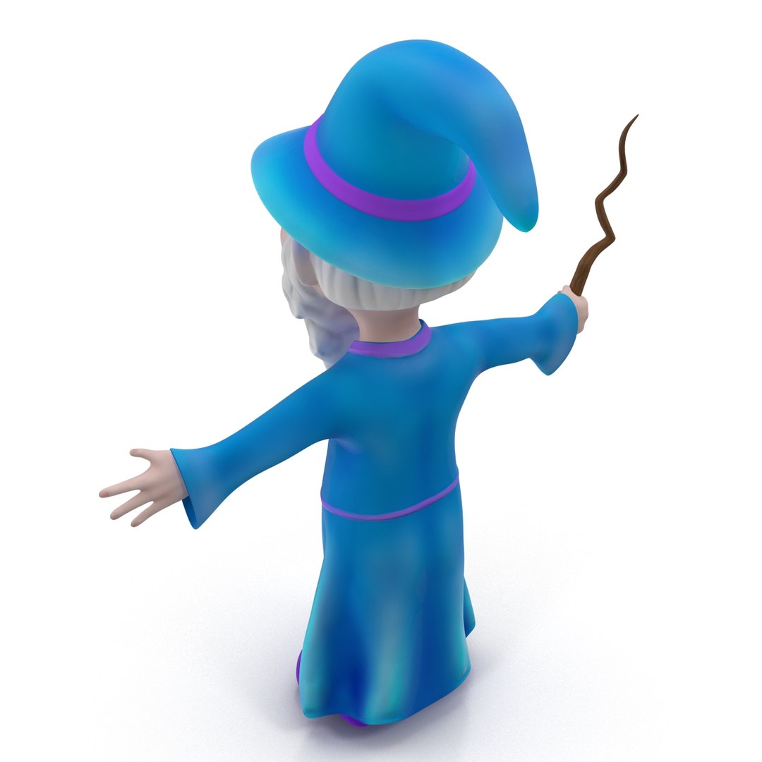 3d Model Of Cartoon Wizard Rigged