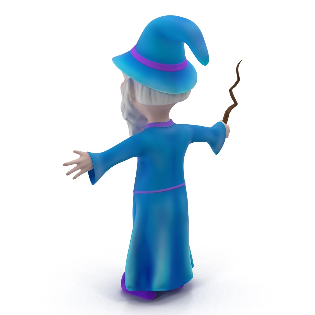 3d Model Of Cartoon Wizard Rigged