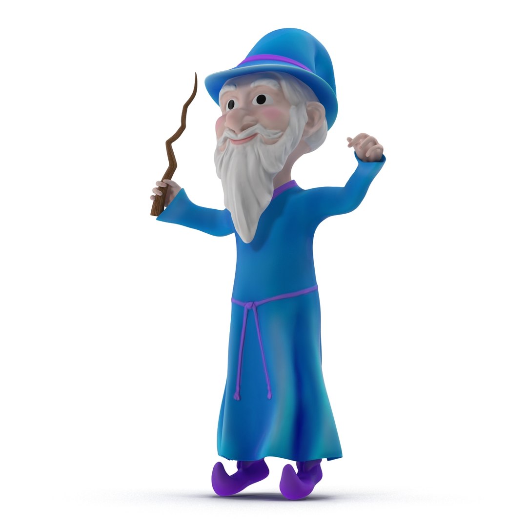 3d Model Of Cartoon Wizard Rigged