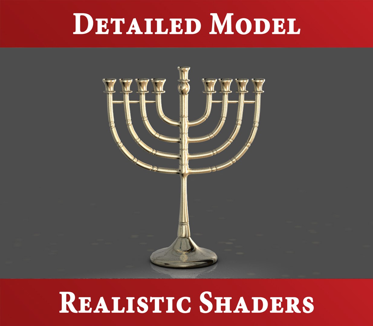 3d Jewish Menorah Hanukkah Model