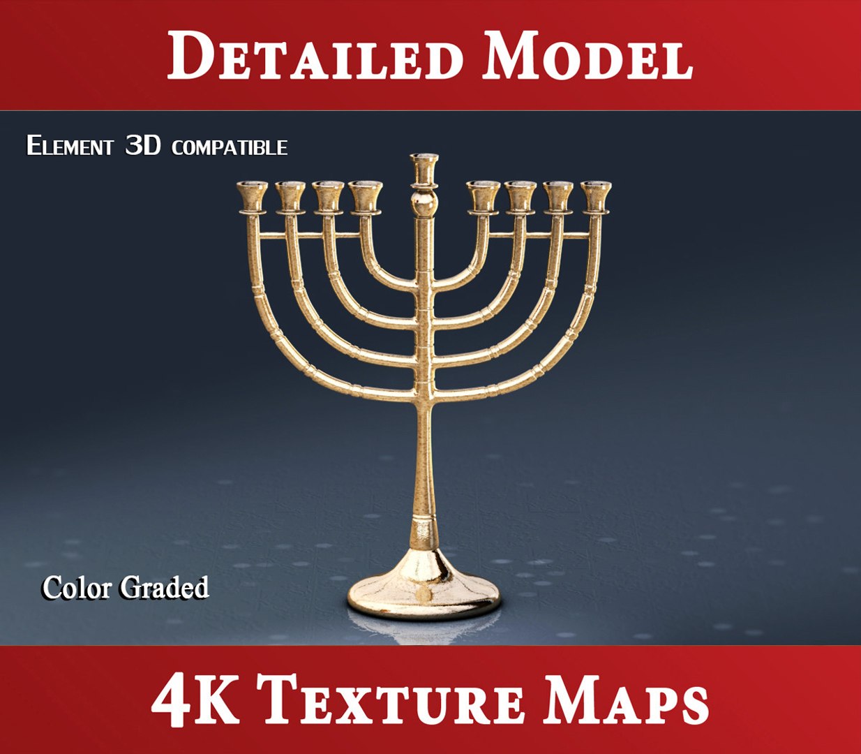 3d Jewish Menorah Hanukkah Model