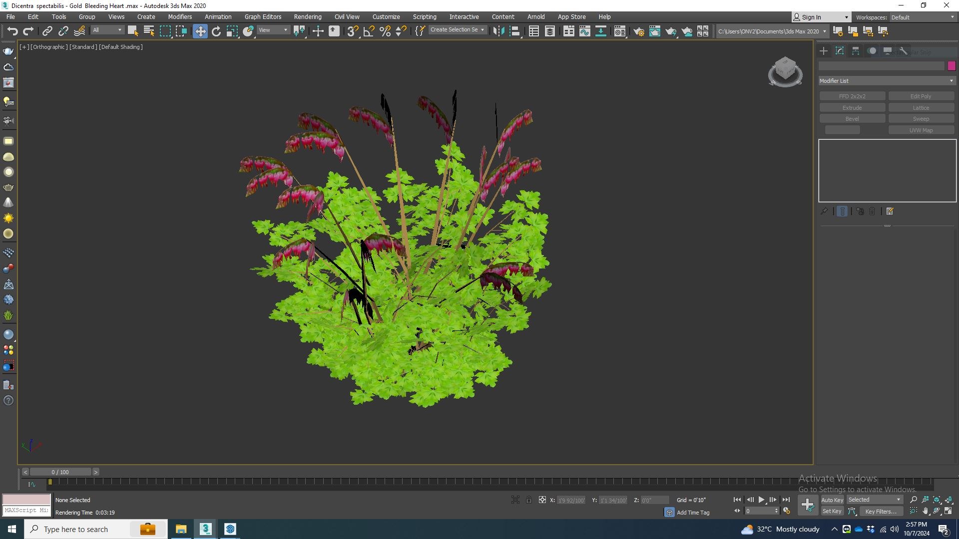 Dicentra Spectabilis - Gold Bleeding Heart 3D Model - TurboSquid 2294695