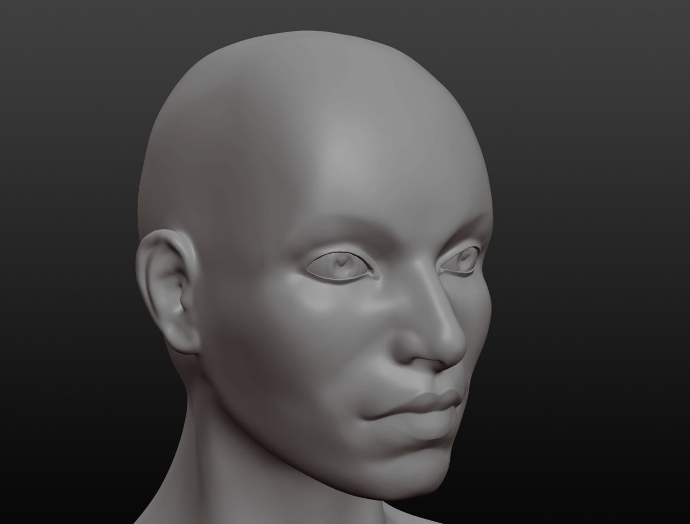 Female Head Base Mesh 3D Model - TurboSquid 1625906