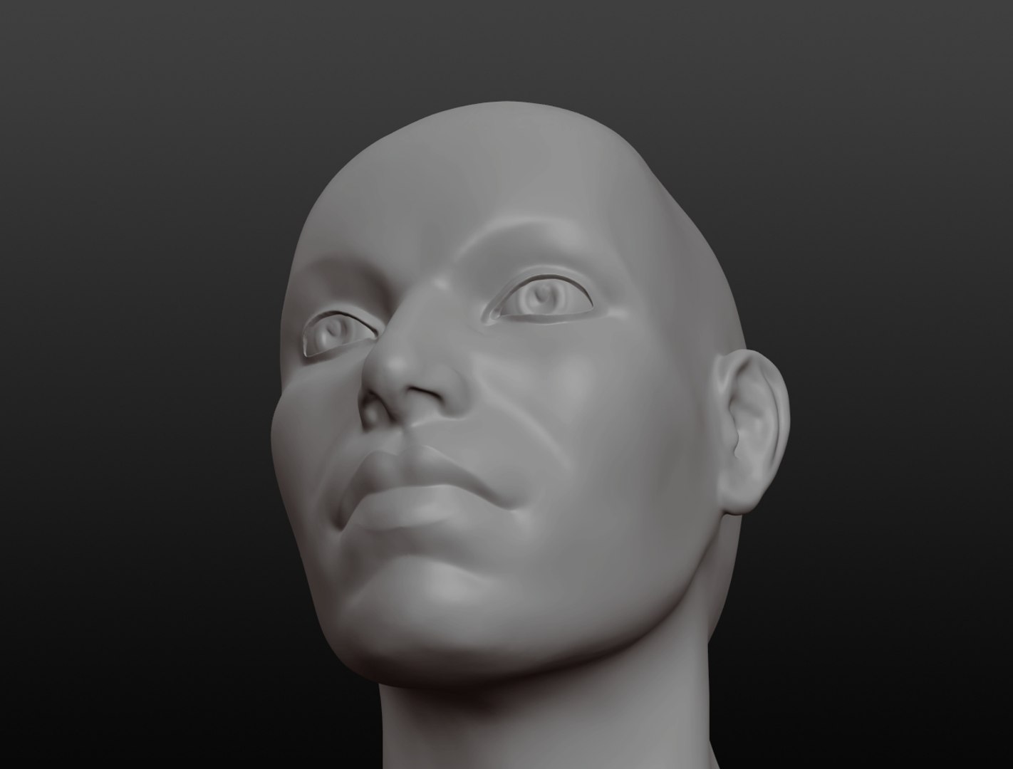 Female Head Base Mesh 3D Model - TurboSquid 1625906